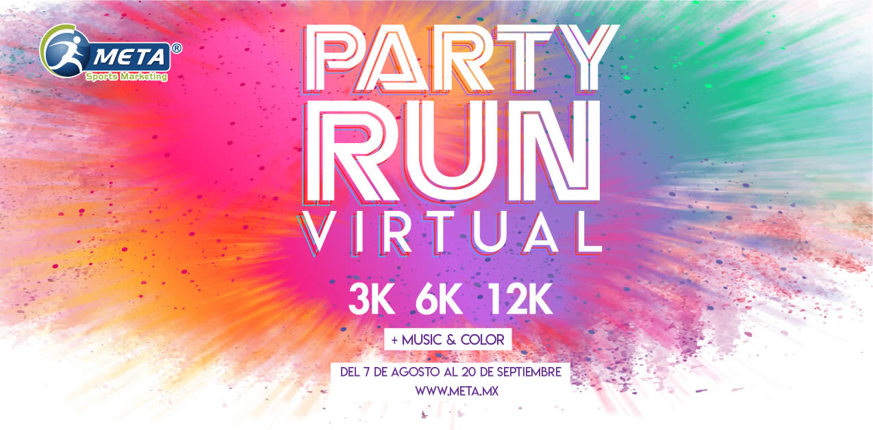 Llega una explosión de color con Party Run Virtual 2020 3k, 6k y 12K